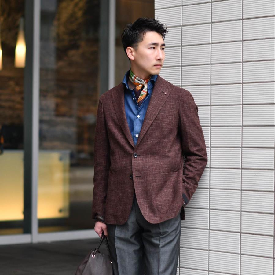 Spacca Neapolis【スパッカネアポリス】スカーフ/ネッカチーフ AQUA シルク プリント ボルドー×オレンジ : CINQUE ...