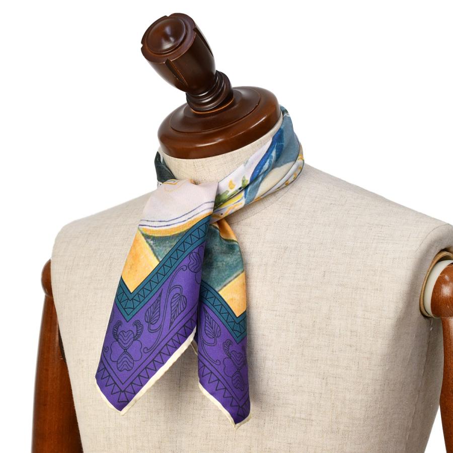 Spacca Neapolis【スパッカネアポリス】スカーフ/ネッカチーフ CAFE シルク プリント パープル×グリーン : CINQUE CLASSICO - 通販 - Yahoo!ショッピング