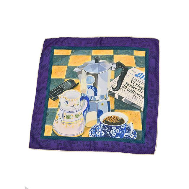 Spacca Neapolis【スパッカネアポリス】スカーフ/ネッカチーフ CAFE シルク プリント パープル×グリーン : CINQUE ...