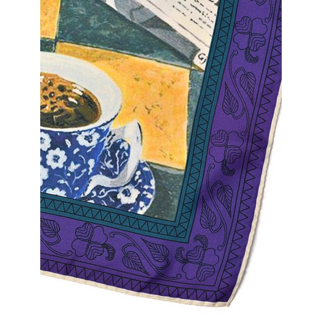 Spacca Neapolis【スパッカネアポリス】スカーフ/ネッカチーフ CAFE シルク プリント パープル×グリーン : CINQUE ...