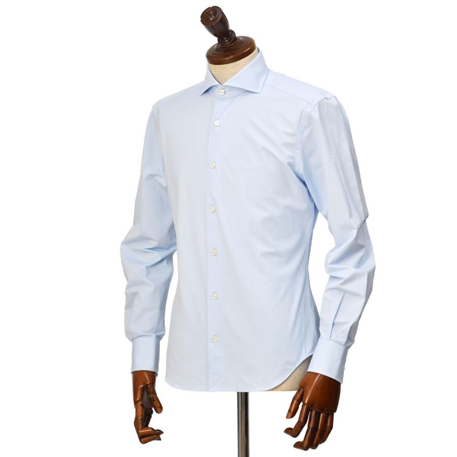 Xacus【ザッカス/ザカス】ワイドカラーアクティブシャツ ACT623 11460 2 ポリアミド ストレッチ オックスフォードプリント サックス : CINQUE CLASSICO ...