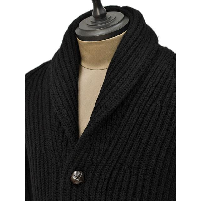 MC GEORGE【マックジョージ】ショールカラーカーディガン A0305 2 14 311 ウール カシミヤ ブラック ...