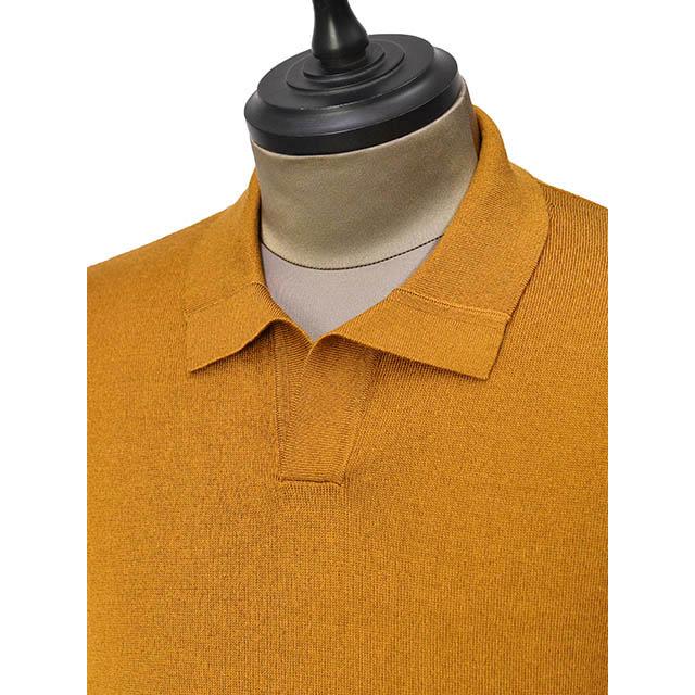 roberto collina【ロベルトコリーナ】スキッパーポロシャツ RP15224 07 CUOIO コットン ビスコース レザーブラウン : roberto020076mus ...