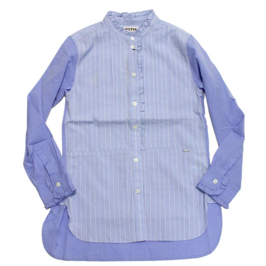 FITH シャツ・ブラウス "フィス" ポプリンストライプ フリルブラウス 14BLブルー : 子供服サーカス ヤフーショップ - 通販 - Yahoo!ショッピング