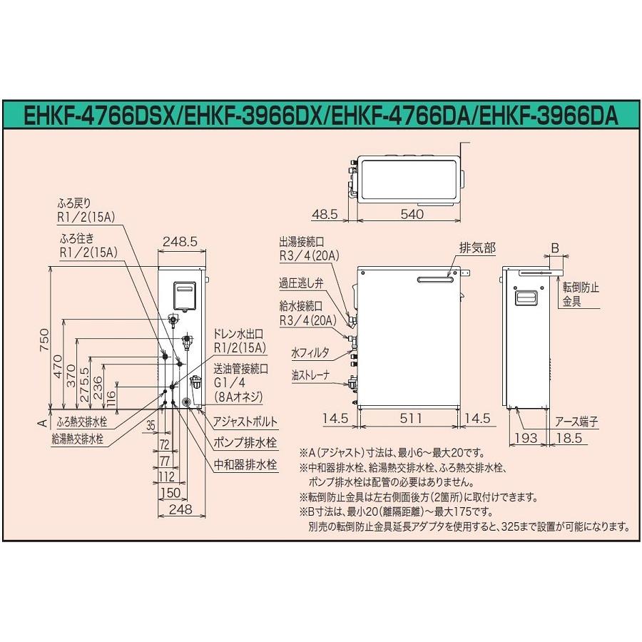 CHOFU 石油給湯器 エコフィール EHKF-4766DSX 屋外タイプ KR-88V 音声リモコン付き 強制追いだき機能 水道直圧式 フルオートタイプ 長府製作所 :cf-ehkf ...