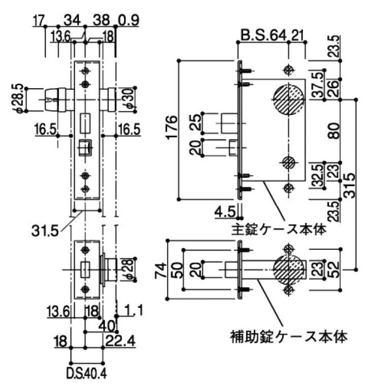 主錠ケース本体 / 1個入り HH-J-0081 HH-J-0083 交換用 部品 YKK AP : Clair - 通販 - Yahoo!ショッピング