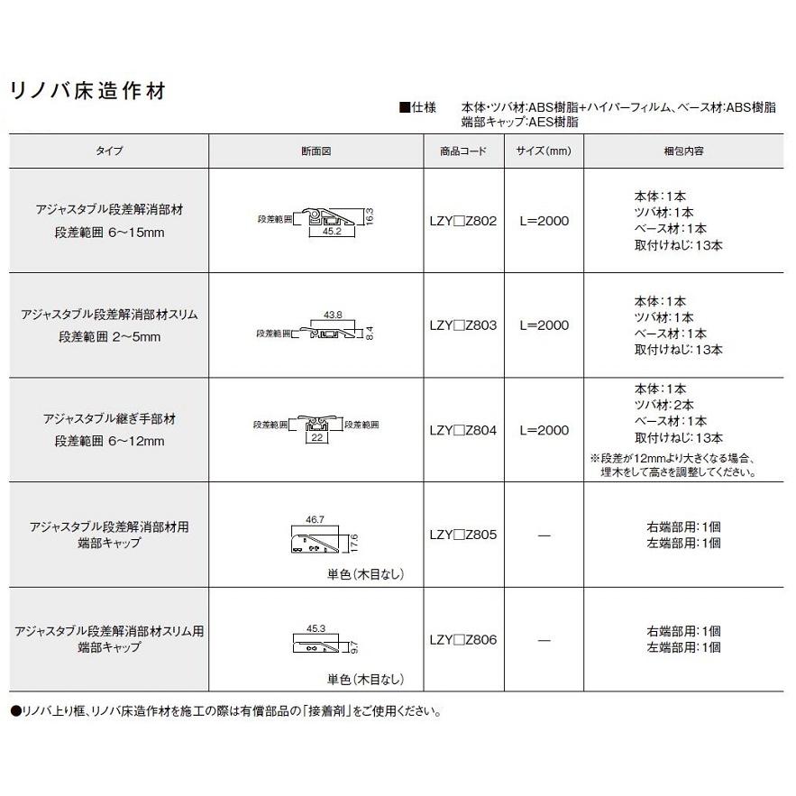 LIXIL アジャスタブル段差解消部材 / 段差範囲：6〜15mm L：2,000mm LZY Z802 造作材 リクシル TOSTEM トステム : Clair - 通販 - Yahoo ...