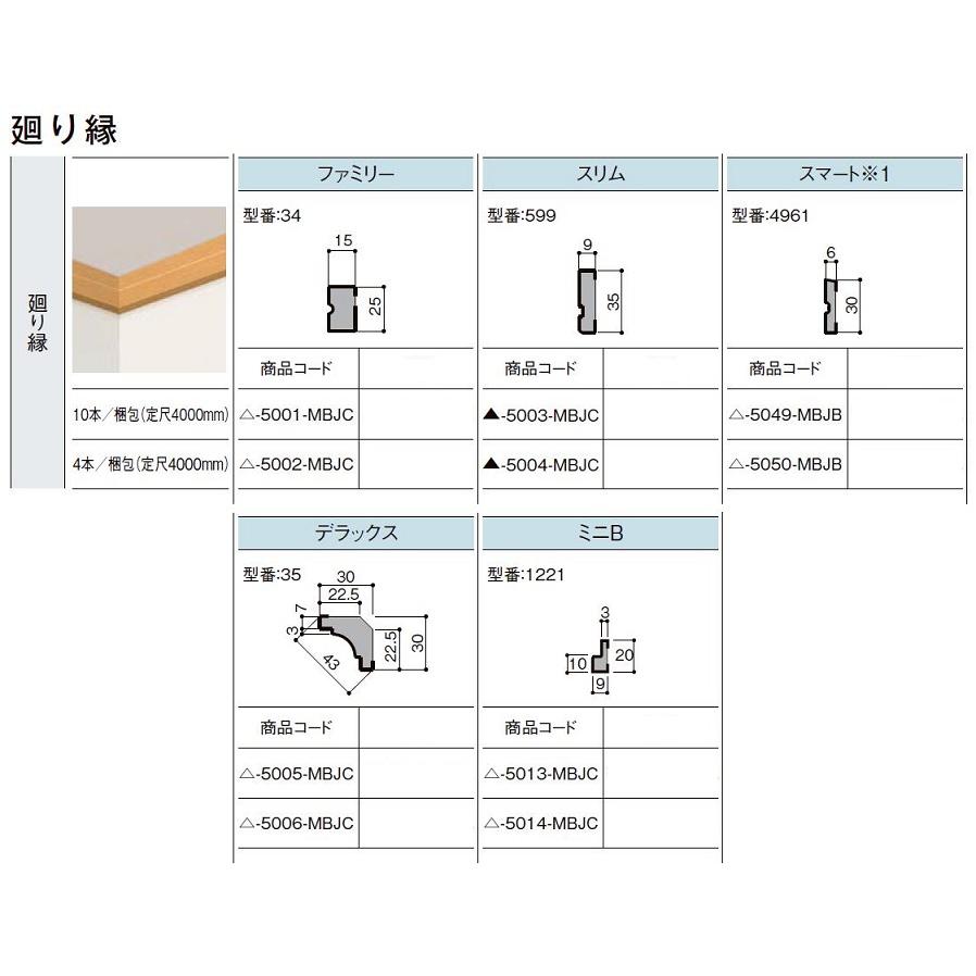 LIXIL 廻り縁 / スリム 定尺：4,000mm -5004-MBJC 入数：4 リノバ 造作材 リクシル TOSTEM トステム ...