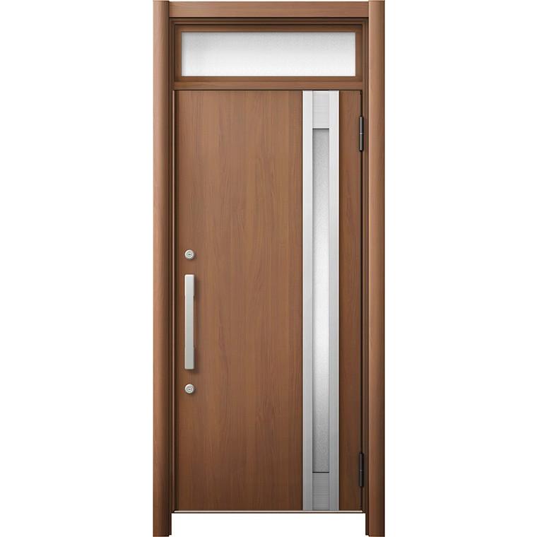 LIXIL リシェント 玄関ドア3 高断熱仕様 / 非防火 15N型 木目調 片開きランマ付き 特注サイズ W：764〜943mm × H：2,076〜2,600mm カバー工法 TOSTEM ...