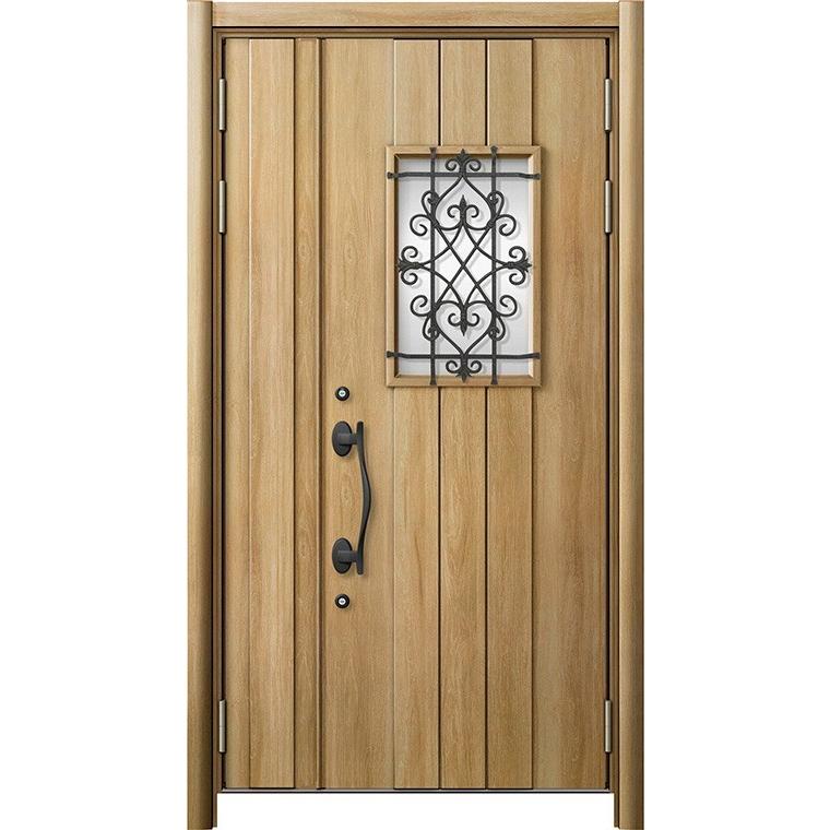 LIXIL リシェント 玄関ドア3 高断熱仕様 / 非防火 41N型 木目調 親子 特注サイズ W：1,153〜1,361mm × H：1,841〜2,356mm カバー工法 TOSTEM ...