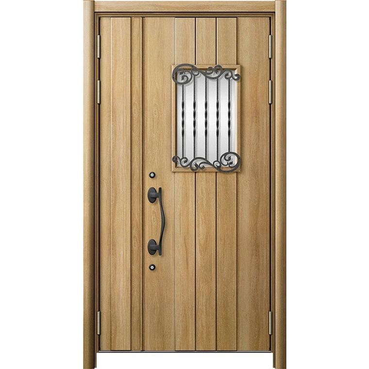 LIXIL リシェント 玄関ドア3 高断熱仕様 / 非防火 42N型 木目調 親子 特注サイズ W：1,153〜1,361mm × H：1,841〜2,356mm カバー工法 TOSTEM ...