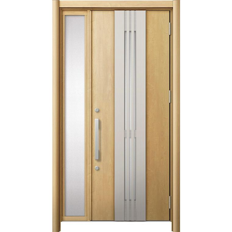 リシェント 玄関ドア3 断熱仕様 / 非防火 K4 M84型 木目調 片袖 特注サイズ W：972〜1,336mm × H：1,839〜2,356mm カバー工法 LIXIL TOSTEM ...