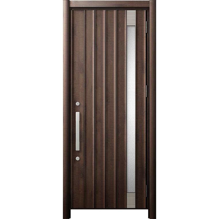 LIXIL リシェント 玄関ドア3 断熱仕様 / 非防火 K2 P77型 木目調 片開き 特注サイズ W：752〜977mm × H：1,739〜2,439mm カバー工法 TOSTEM ...