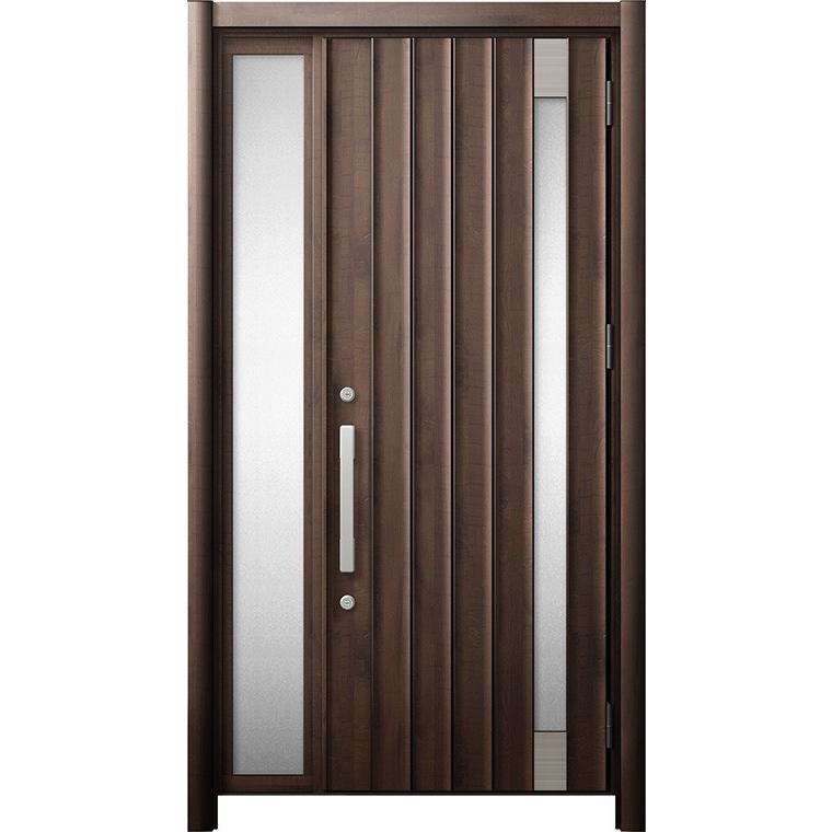 LIXIL リシェント 玄関ドア3 断熱仕様 / 非防火 K2 P77型 木目調 片袖 特注サイズ W：910〜1,336mm × H：1,739〜2,439mm カバー工法 TOSTEM ...