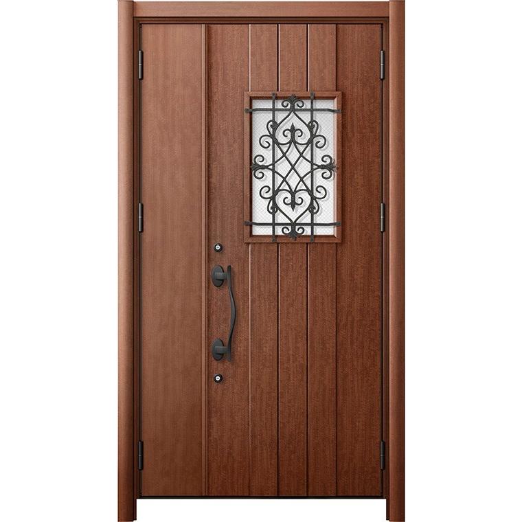 LIXIL リシェント 玄関ドア3 防火 K4仕様 D41型 木目調 親子 / 子扉採光なし 特注サイズ W：1,091〜1,244mm × H：1,839〜2,356mm カバー工法 ...