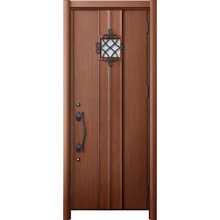 LIXIL リシェント 玄関ドア3 防火 K4仕様 D77型 木目調 片開き 特注サイズ W：714〜977mm × H：1,839〜2,489mm カバー工法 TOSTEM : Clair ...