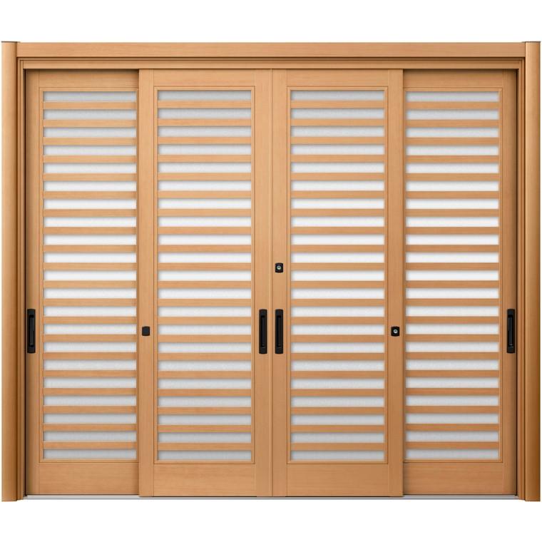 LIXIL リシェント玄関引戸2 4枚建てランマなし PG仕様 P23型 木目調 手動タイプ 特注サイズ W：2,357〜3,800mm × H：1,761〜2,277mm TOSTEM ...