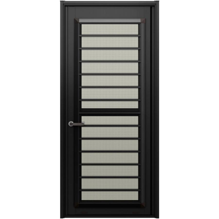 LIXIL リシェント勝手口ドア ランマなし 高断熱・四方額縁 / 採風タイプ HA型(横格子) W：524〜916mm × H：1,426 ...