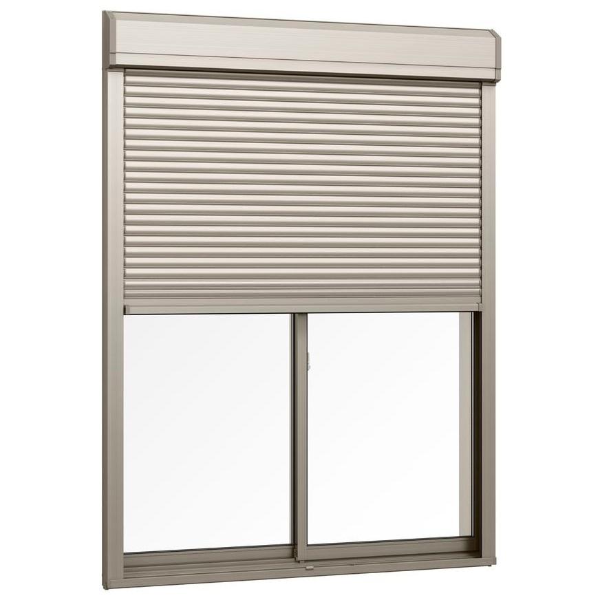 サーモスII-H シャッター付引違い窓 2枚建て 採風タイプ / 電動 Low-E複層ガラス仕様 12809 W：1,320mm × H：970mm LIXIL リクシル TOSTEM ...