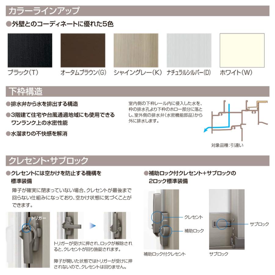 セレクトサッシPG 引違い 4枚建て 一般複層ガラス / アルミスペーサー仕様 278114 W：2,820mm × H：1,170mm ...
