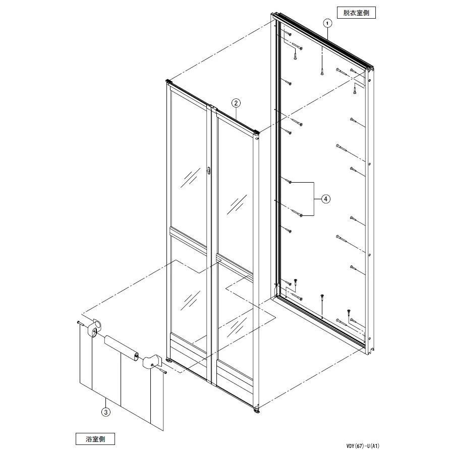 LIXIL 浴室折戸 VDY-8002000(67)/W-S 障子のみ リクシル TOSTEM トステム : Clair - 通販 - Yahoo!ショッピング