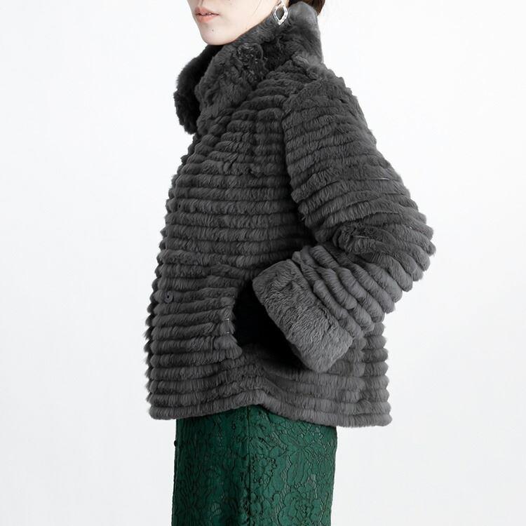 【送料無料】 毛皮ジャケット(レッキスラビット使用) M-3L レディース アウター ジャケット ファーコート 冠婚葬祭 セレモニー ...