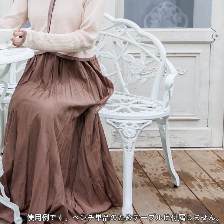 (メーカー直送) ローズアルミガーデンベンチ ホワイト TAN-3004-WH チェア 椅子 庭 屋外 白 W99×D54×H78×SH40.5cm :TAN-3004-WH:照明 おしゃれ ...