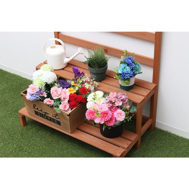 (メーカー直送) 天然木フラワースタンド 2段 ブラウン TAN-993-2BR おしゃれ 木製 ベランダ 庭 屋外 W71.5×D42×H148cm : tan-993-2br : 照明 ...