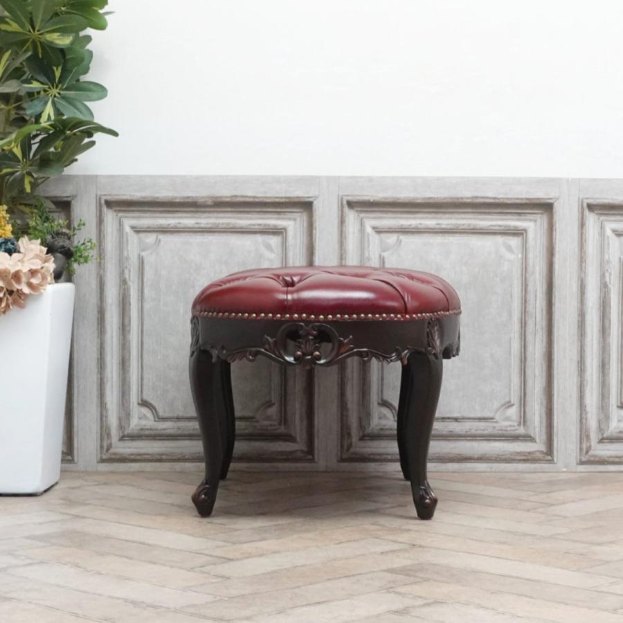 スツール アンティーク ロースツール 玄関 ベンチ ロココ調家具 エレガント 猫脚 猫足 エントランス 店舗 什器 おしゃれ かわいい 1160-R-5L15B : クラシックデモダン ヤフー ...