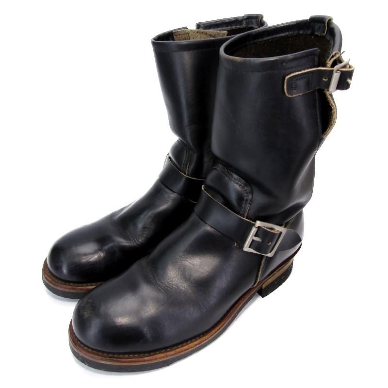 RED WING SHOES REDWING レッドウィング 2268 エンジニアブーツ PT91 スチールトゥ プリントタグ ブラック 黒 クロームレザー US9D 27cm ブーツ 中古 ...
