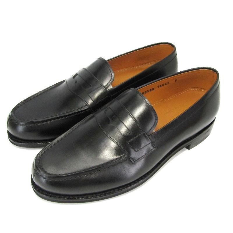 JALAN SRIWIJAYA 未使用 ジャランスリワヤ コインローファー 98589 ペニーローファー ブラック カーフ UK6 箱付 ...