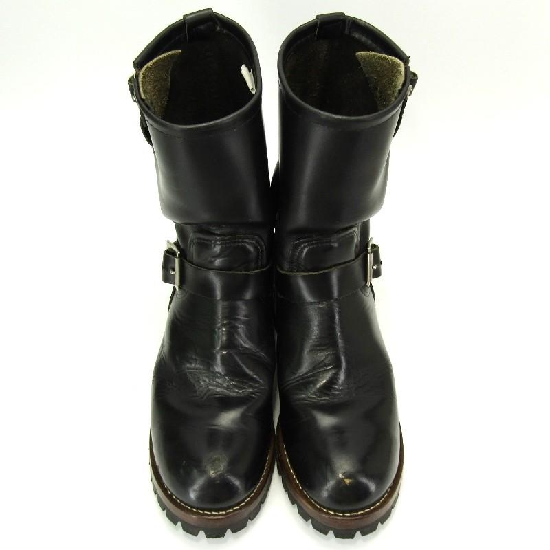 RED WING SHOES REDWING レッドウィング 2268 エンジニアブーツ PT91 プリント羽タグ カスタム スチールトゥ 黒 クローム US9D 27cmブーツ 中古 ...