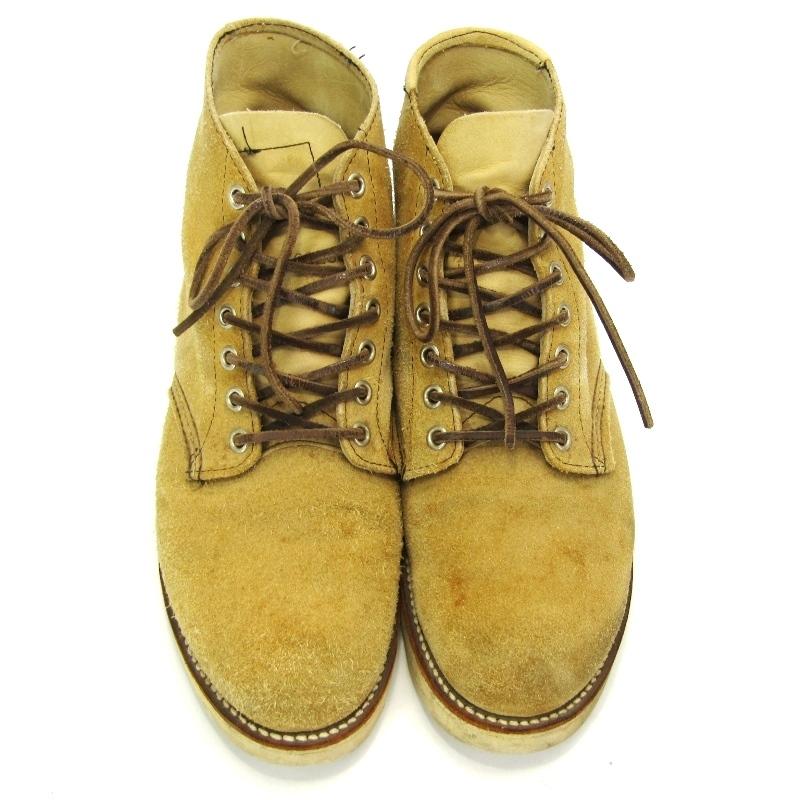 RED WING SHOES REDWING レッドウィング プレーントゥ 8167 アイリッシュセッター 四角犬タグ タン ラフアウト US7.5E 25.5cm 箱付ブーツ 中古 ...