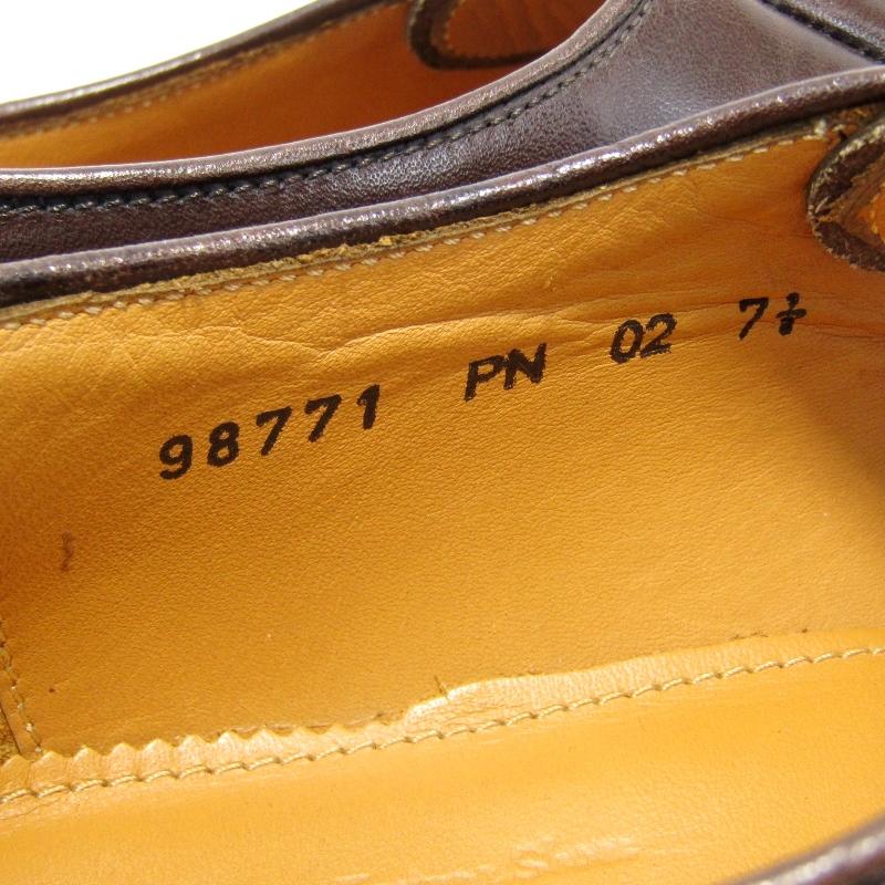 JALAN SRIWIJAYA 良品 Jalan Sriwijaya ジャランスリワヤ UK7.5 プレーントゥ 98771 外羽根 カーフ GOMMA ビジネスシューズ D.BROWN ...