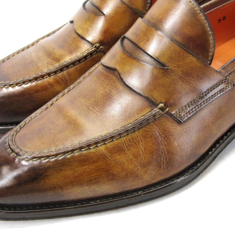 Santoni サントーニ UK5 ペニーローファー 6949 モカシン イタリア製 グラデーションブラウン カーフ 10006220 ...