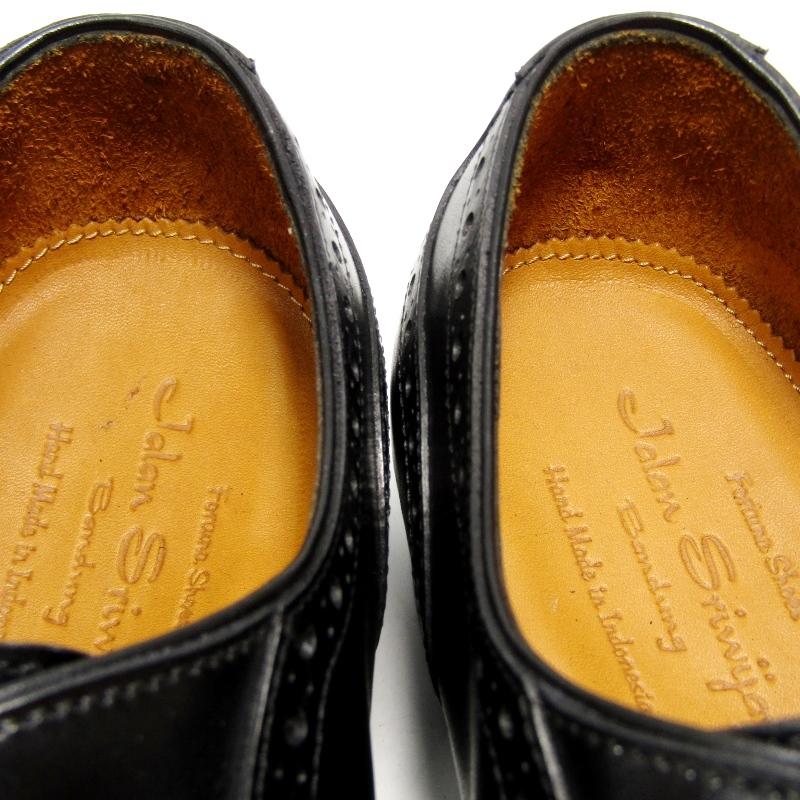 未使用 Jalan Sriwijaya ジャランスリワヤ UK6 セミブローグ 98441 カーフ 内羽根 レザーソール ブラック 黒 ...