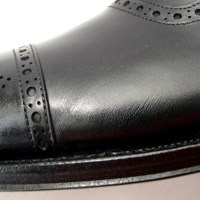 未使用 Jalan Sriwijaya ジャランスリワヤ UK6 セミブローグ 98441 カーフ 内羽根 レザーソール ブラック 黒 ...