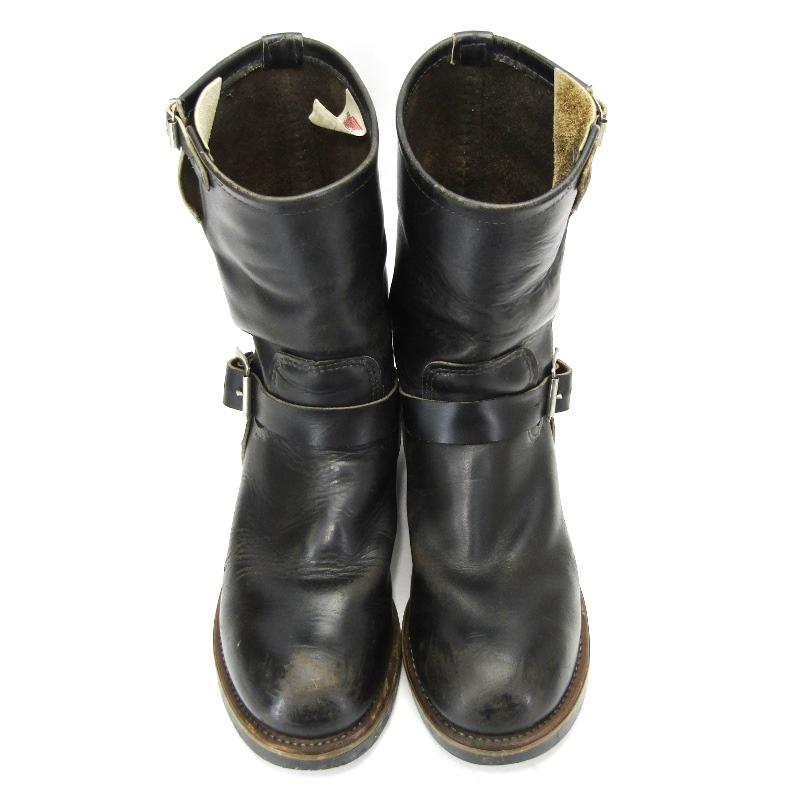 RED WING SHOES REDWING レッドウィング US9D 27cm エンジニアブーツ 2268 PT91 茶芯 95年製 プリント羽 中期 クロームレザー 黒 10006422 ...