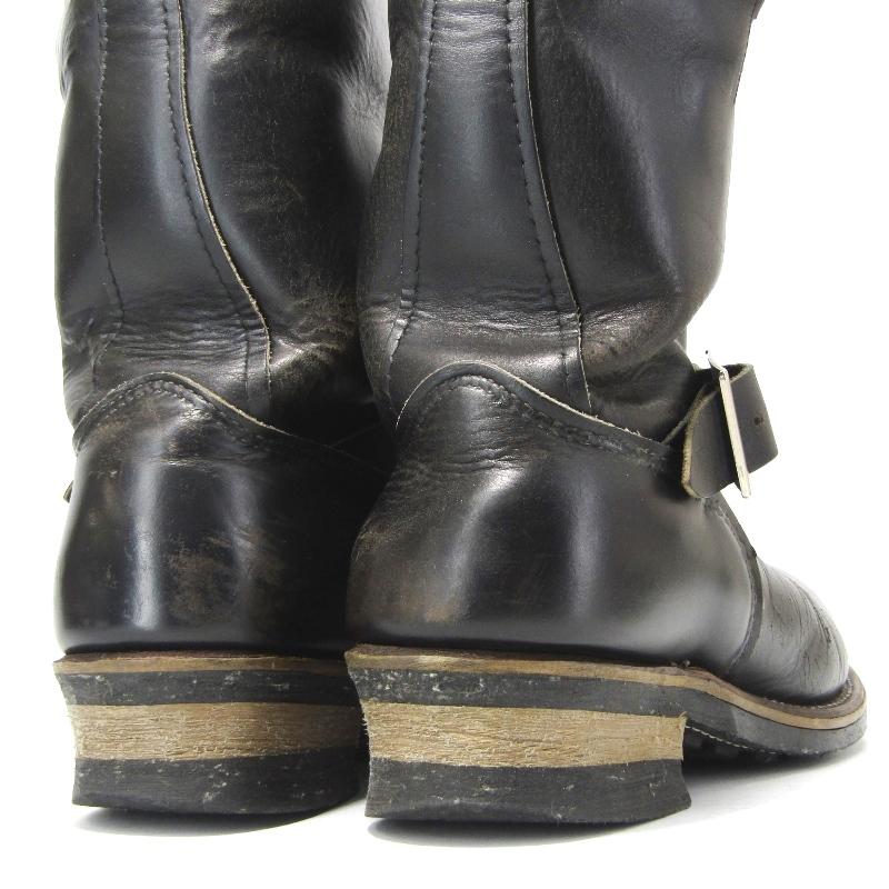 RED WING SHOES REDWING レッドウィング US9D 27cm エンジニアブーツ 2268 PT91 茶芯 95年製 プリント羽 中期 クロームレザー 黒 10006422 ...