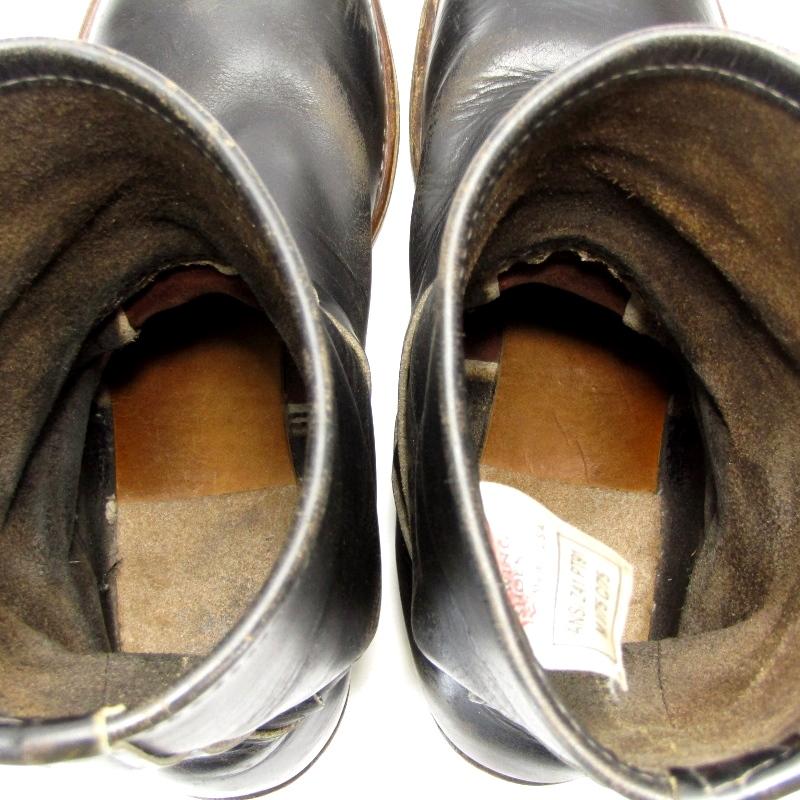 RED WING SHOES REDWING レッドウィング US9D 27cm エンジニアブーツ 2268 PT91 茶芯 95年製 プリント羽 中期 クロームレザー 黒 10006422 ...