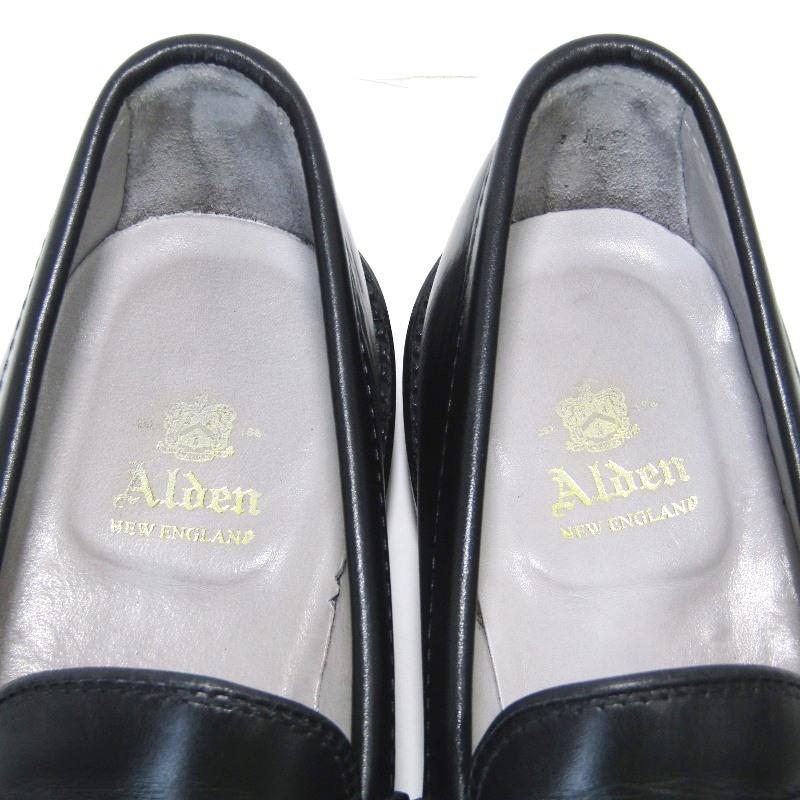 ALDEN 美品 Alden オールデン US7.5D 25.5cm ペニーローファー 99267 カーフ コインローファー ヴァンラスト ブラック 黒 10006920 : クラシック ...