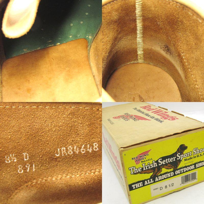 RED WING SHOES REDWING レッドウィング 8.5D カントリーウォーカー 891 Irish Setterロゴ かぶせモカ 90s ワークブーツ 茶 ヌバック ...