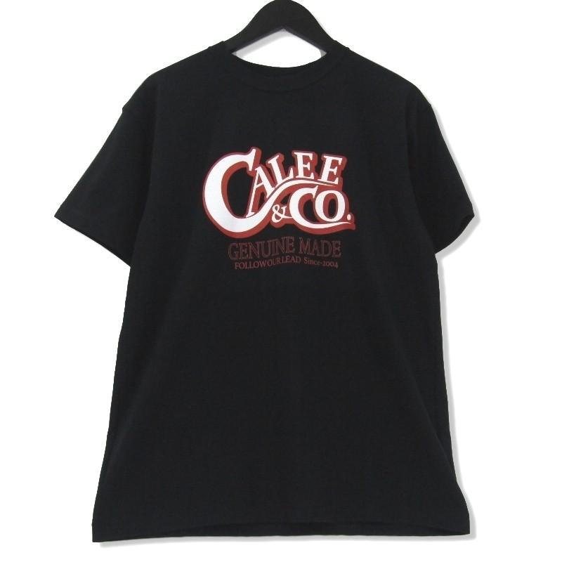 未使用 CALEE キャリー 19SS 半袖Tシャツ CL-19SS052 Main logo t-shirt プリント クルーネック ブラック 黒 L タグ付き メンズ 中古 ...