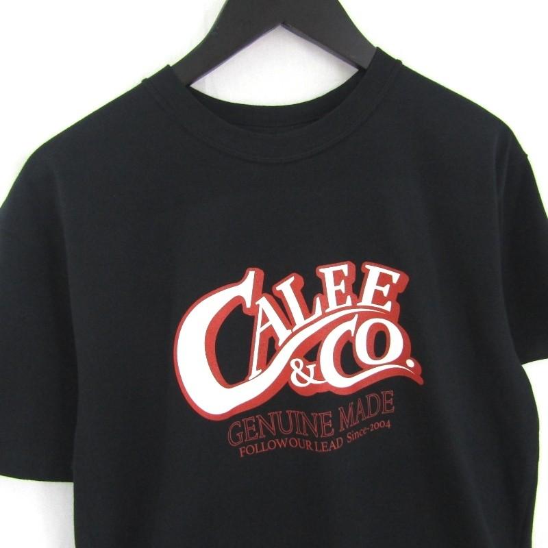 未使用 CALEE キャリー 19SS 半袖Tシャツ CL-19SS052 Main logo t-shirt プリント クルーネック ブラック 黒 L タグ付き メンズ 中古 ...