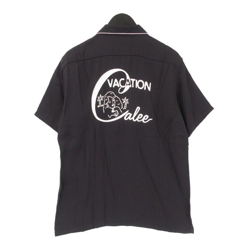 未使用 CALEE キャリー 19SS 半袖シャツ CL-19SS077 Rayon piping embroidery S/S shirt ブラック 黒 M タグ付き メンズ 中古 ...