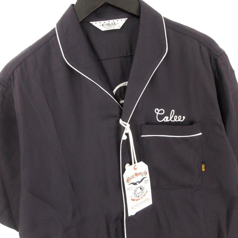 未使用 CALEE キャリー 19SS 半袖シャツ CL-19SS077 Rayon piping embroidery S/S shirt ブラック 黒 M タグ付き メンズ 中古 ...