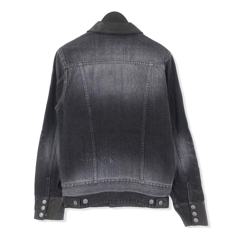 美品 BACKBONE THE BASIC バックボーン デニムジャケット BB11FW-DB41 ユーズド加工 Gジャン 鹿革 ブラック 黒 M タグ付き メンズ 中古 20013966 : ...