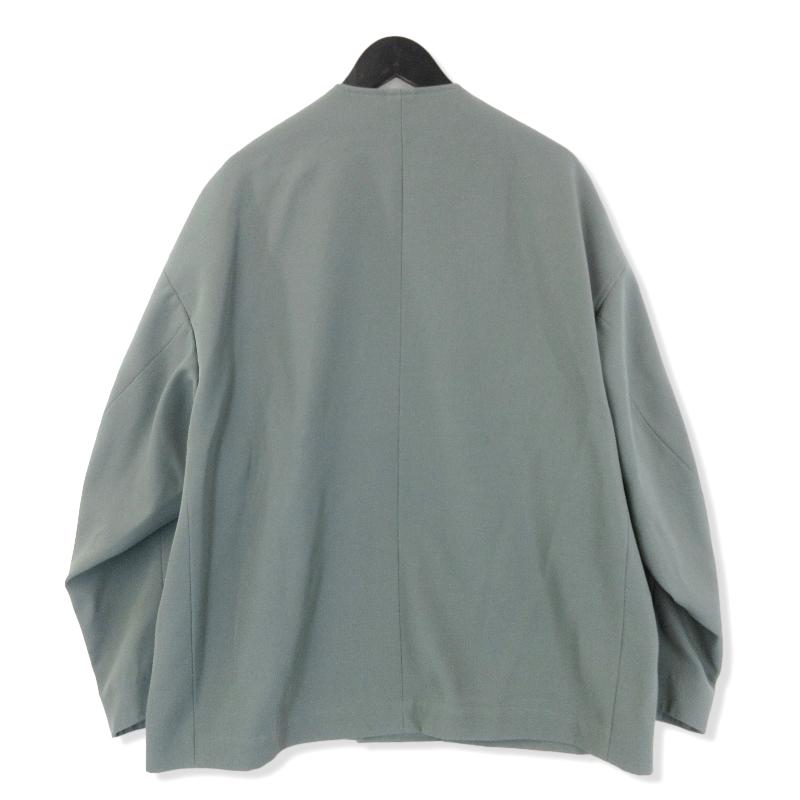 Graphpaper グラフペーパー 22SS カラーレス ジャケット GM221-20057 BACK SATIN GABARDINE COLLARLESS JACKET オリーブ F ...