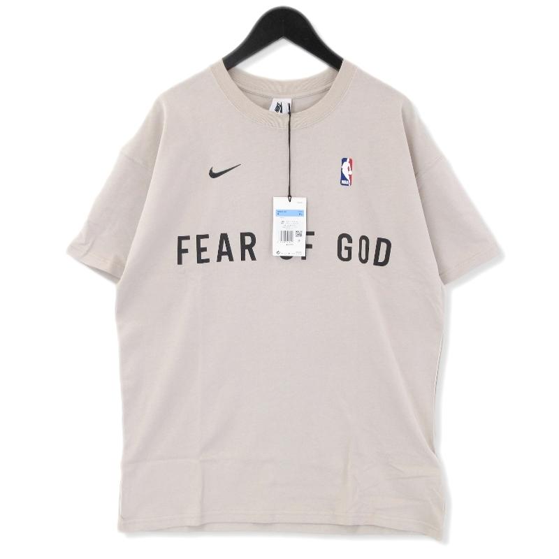 NIKE 未使用 × Fear of God ナイキ フィアオブゴッド 半袖Tシャツ CU4699-140 プリント Tee ベージュ M ...