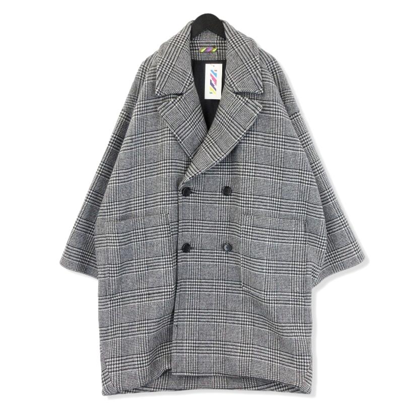 美品 is-ness イズネス 20AW ビッグコート 2020AWCOAT01 BIG COAT オーバーサイズ グレンチェック C.GLENCHECK L タグ付き 20016962 ...